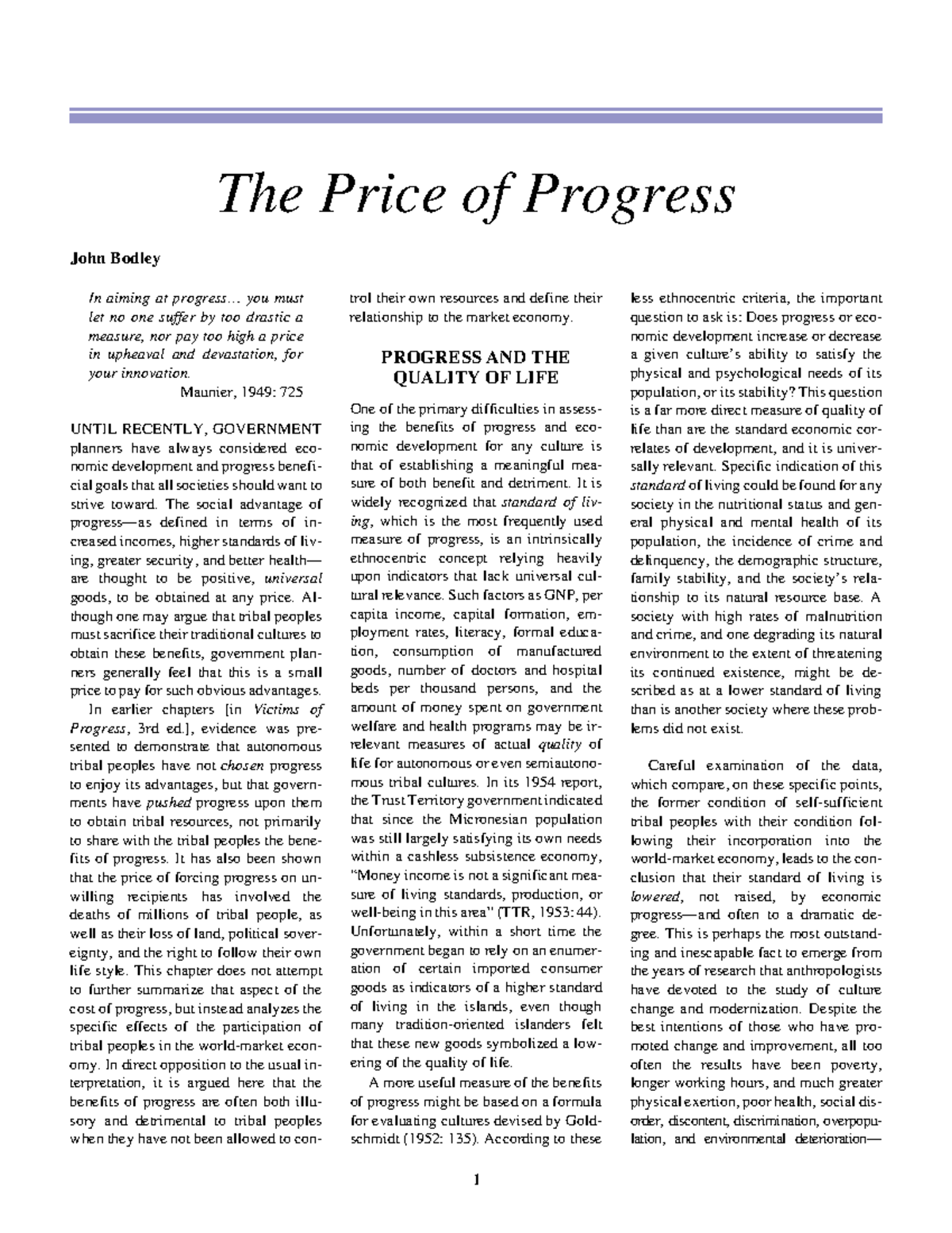 The Price of Progress by Bodleytitle title title title title title ...