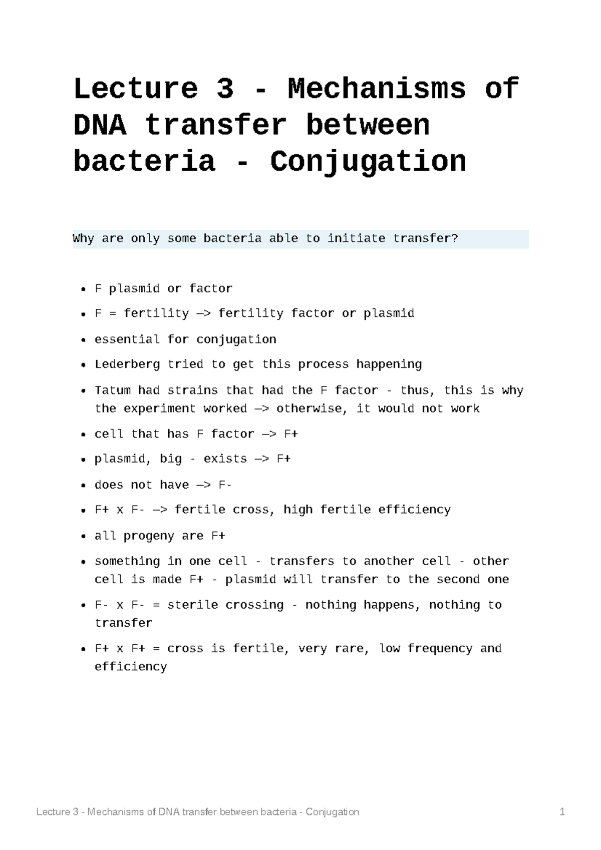 Lecture 3 - Mechanisms of DNA transfer between bac 041f783930 dd49909 ...