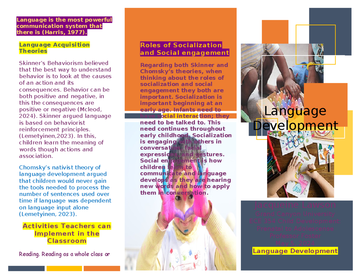 Language Development Brouchure ECE 354 - Language is the most powerful ...