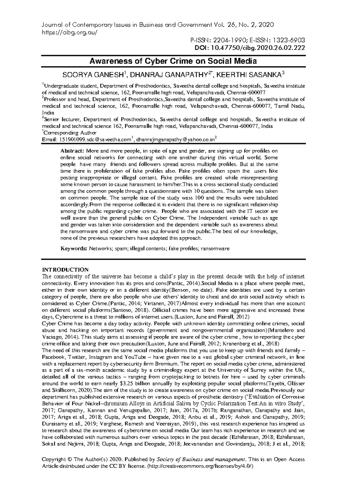 CIBG Volume 26 Issue 2 Pages 1758-1765 - Journal of Contemporary Issues ...