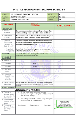Meiosis Lesson Plan - A DETAILED LESSON PLAN IN SCIENCE 8 TOPIC ...