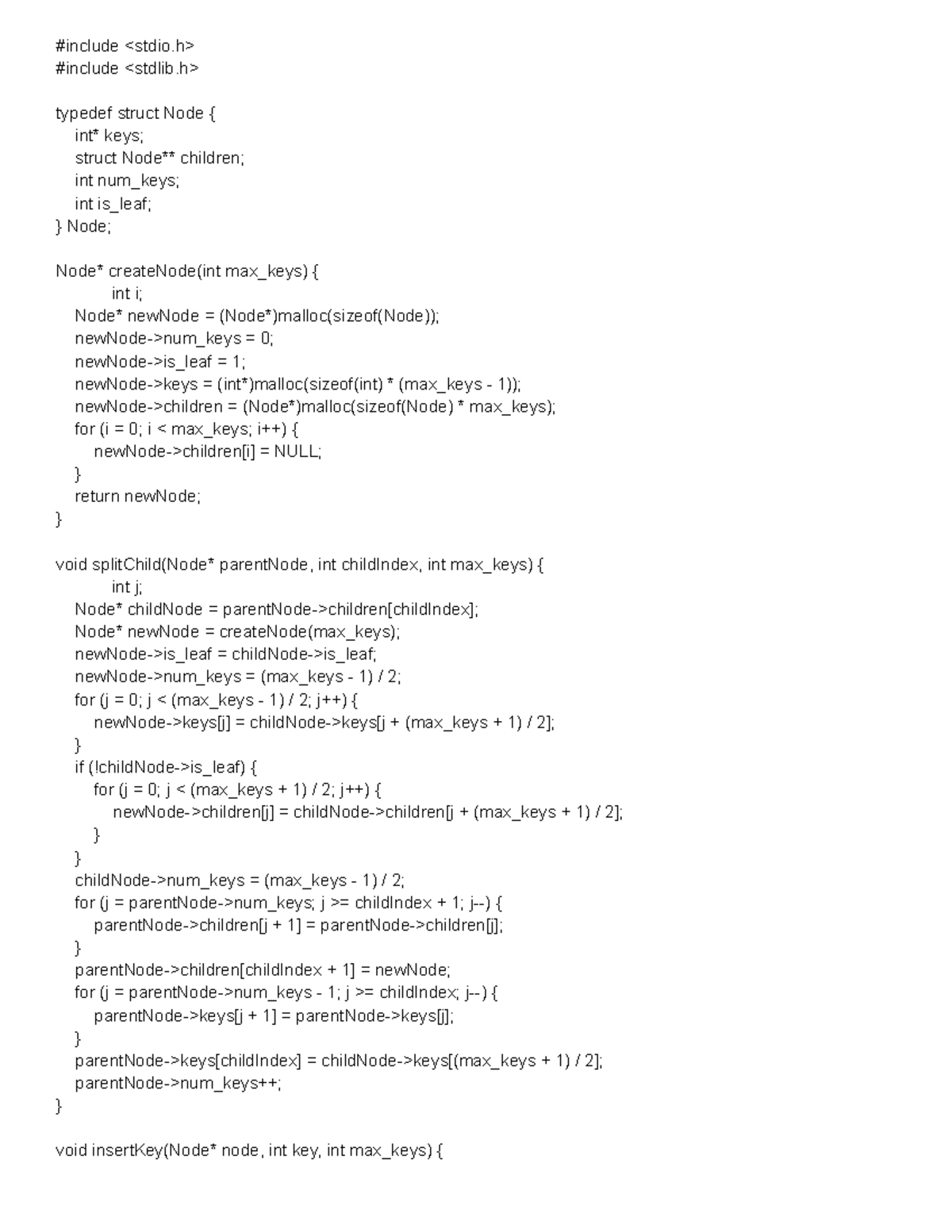 Ex 12 B-Tree Creation - vbfb - #include #include typedef struct Node { - Studocu