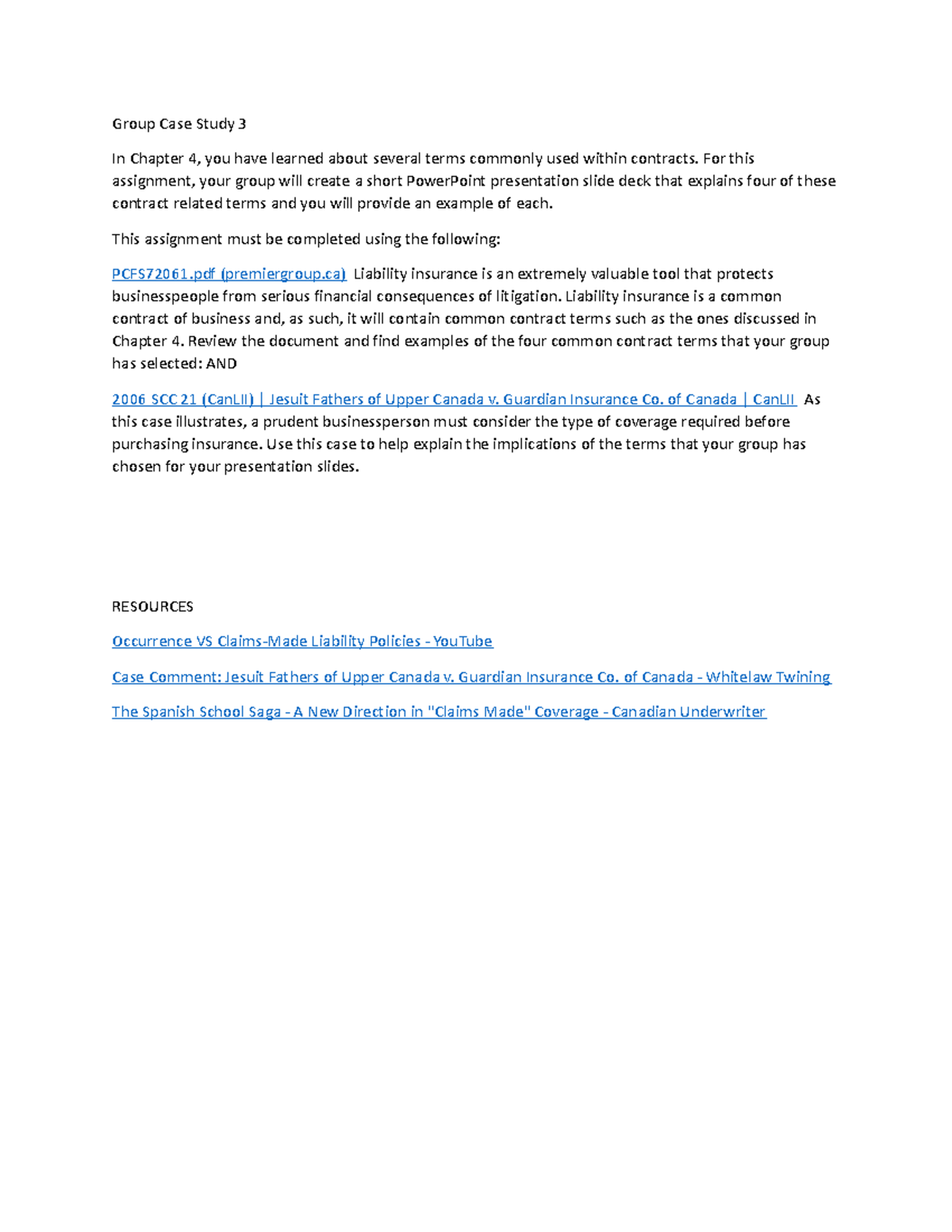 Group Case Study 3 - Assignment - Group Case Study 3 In Chapter 4, you ...