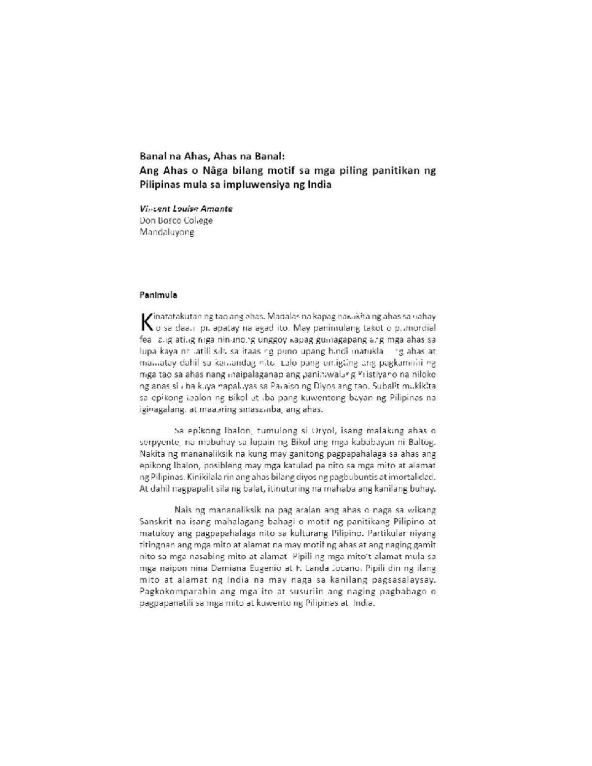 Banal NA AHAS - reporting Outline - Komunikasyon sa Filipino - Studocu