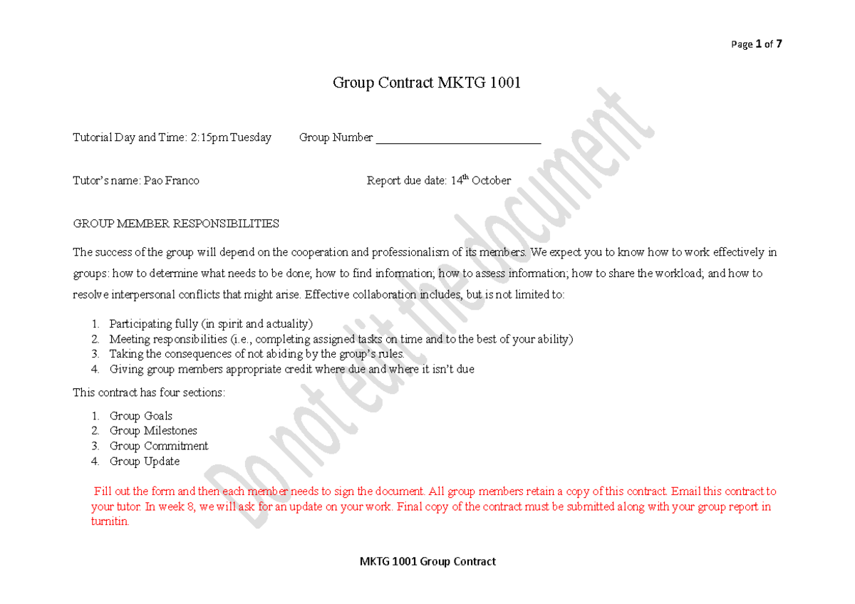Group Contract-2 - We expect you to know how to work effectively in ...