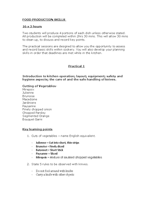 Time Plan- Practical 16 - Time Plan: Practical 16 Starter: Carrot ...