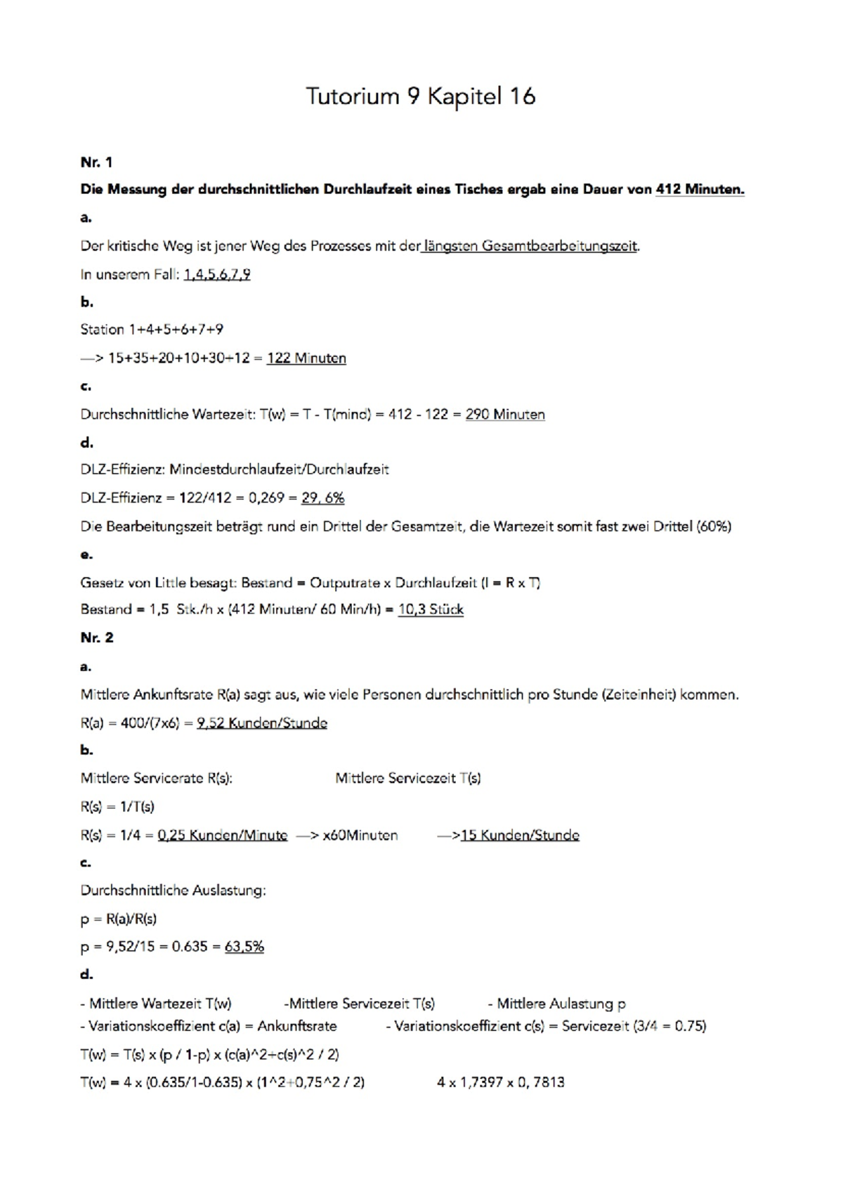 Tutorium 9 Musterlösung - BWL 1b - Studocu