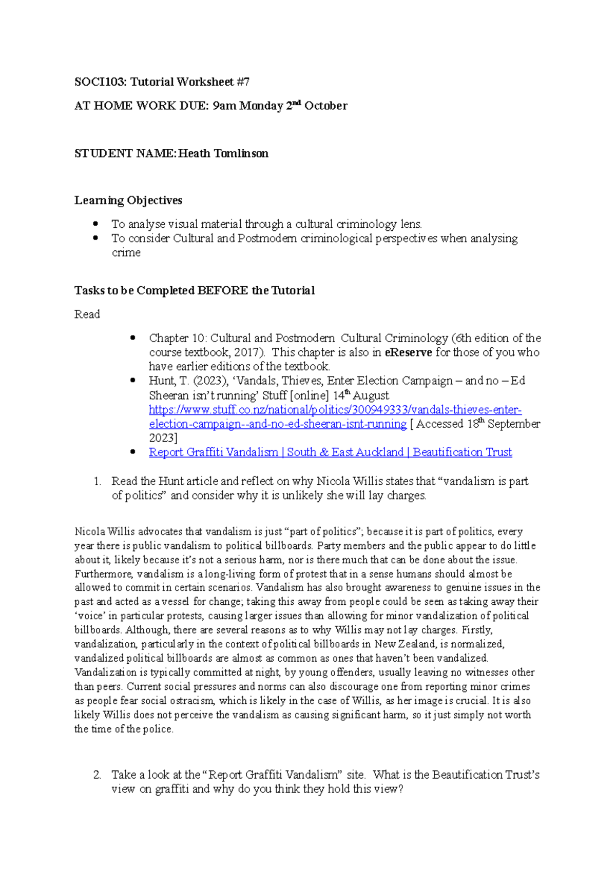 SOCI103 Tutorial Worksheet #7 wk beg. 2nd October - SOCI103: Tutorial ...