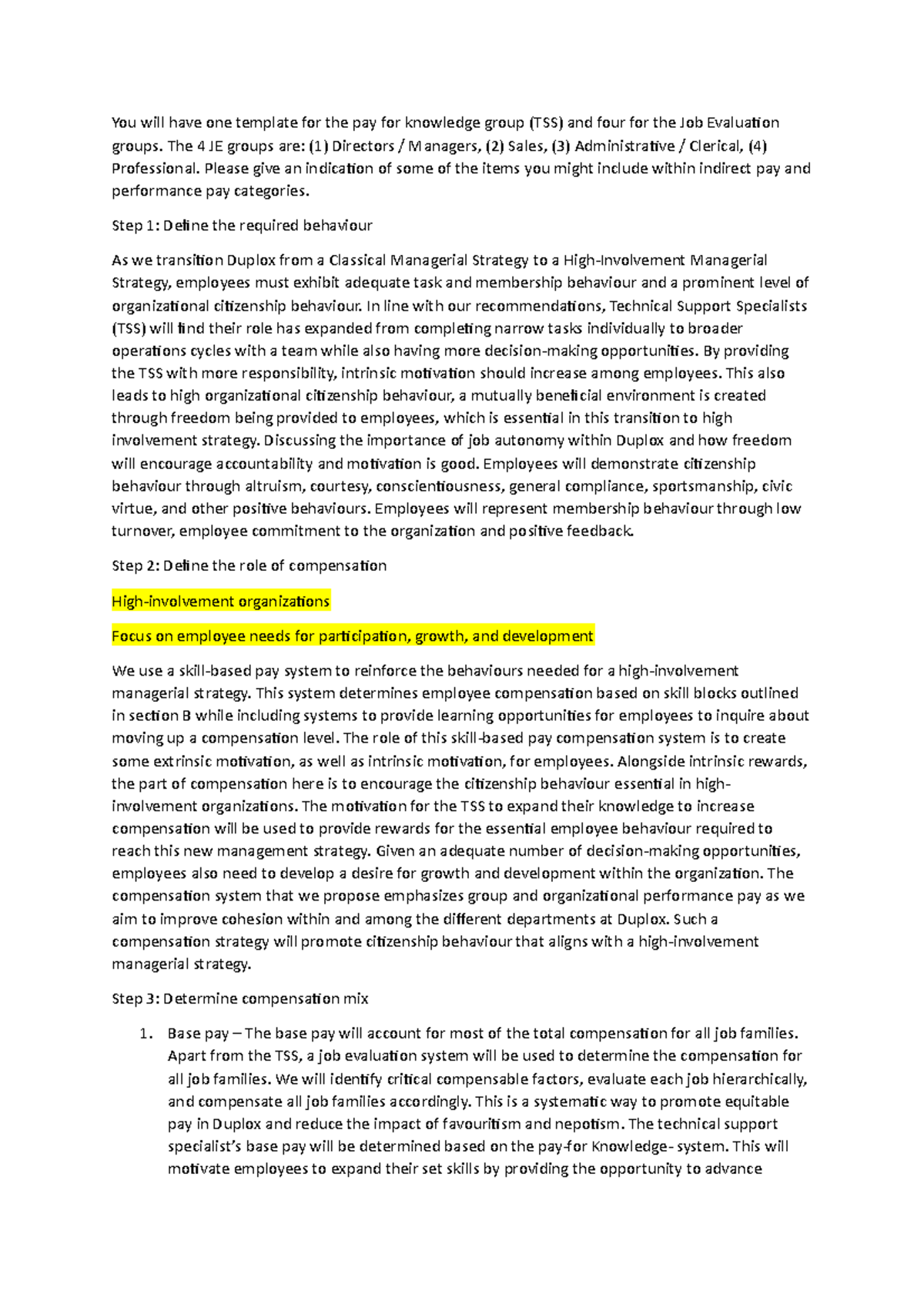 Sec C - Duplox - You will have one template for the pay for knowledge ...