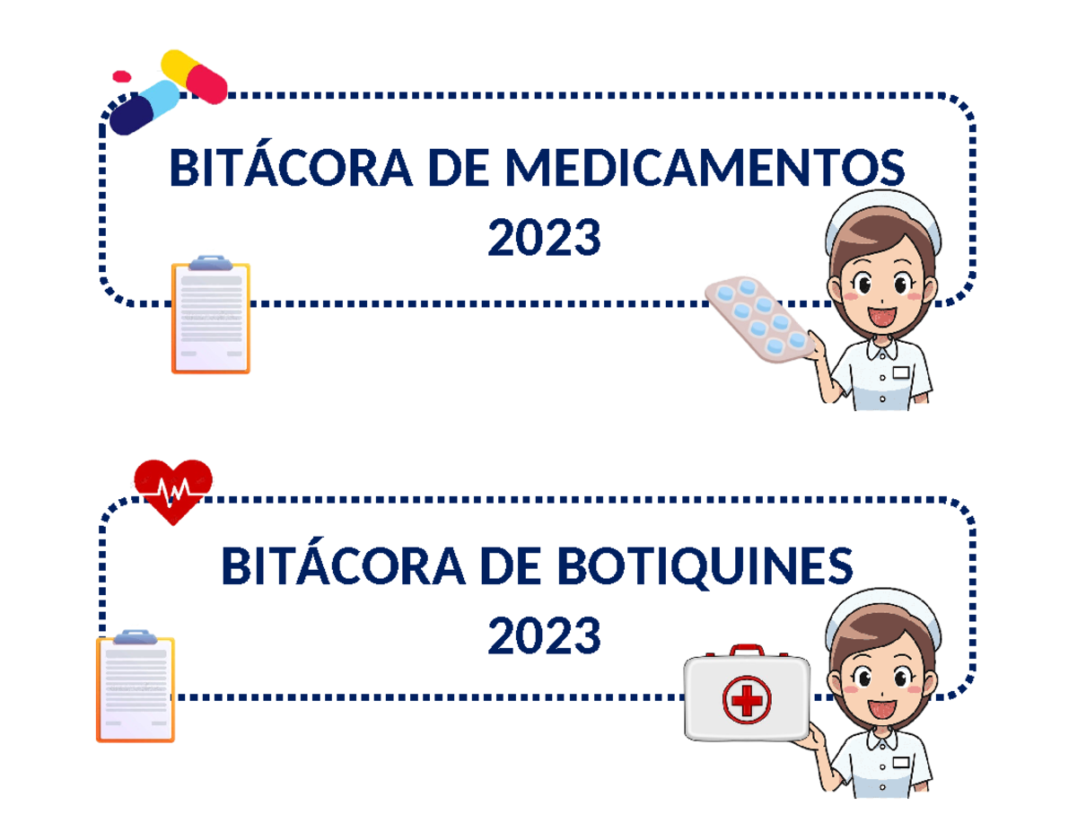 Membretes DE Carpetas - BITÁCORA DE MEDICAMENTOS 2023 BITÁCORA DE ...