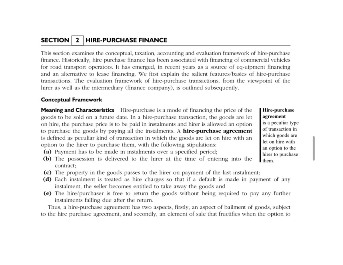 HIRE- Purchase Finance - Financial Management - Studocu