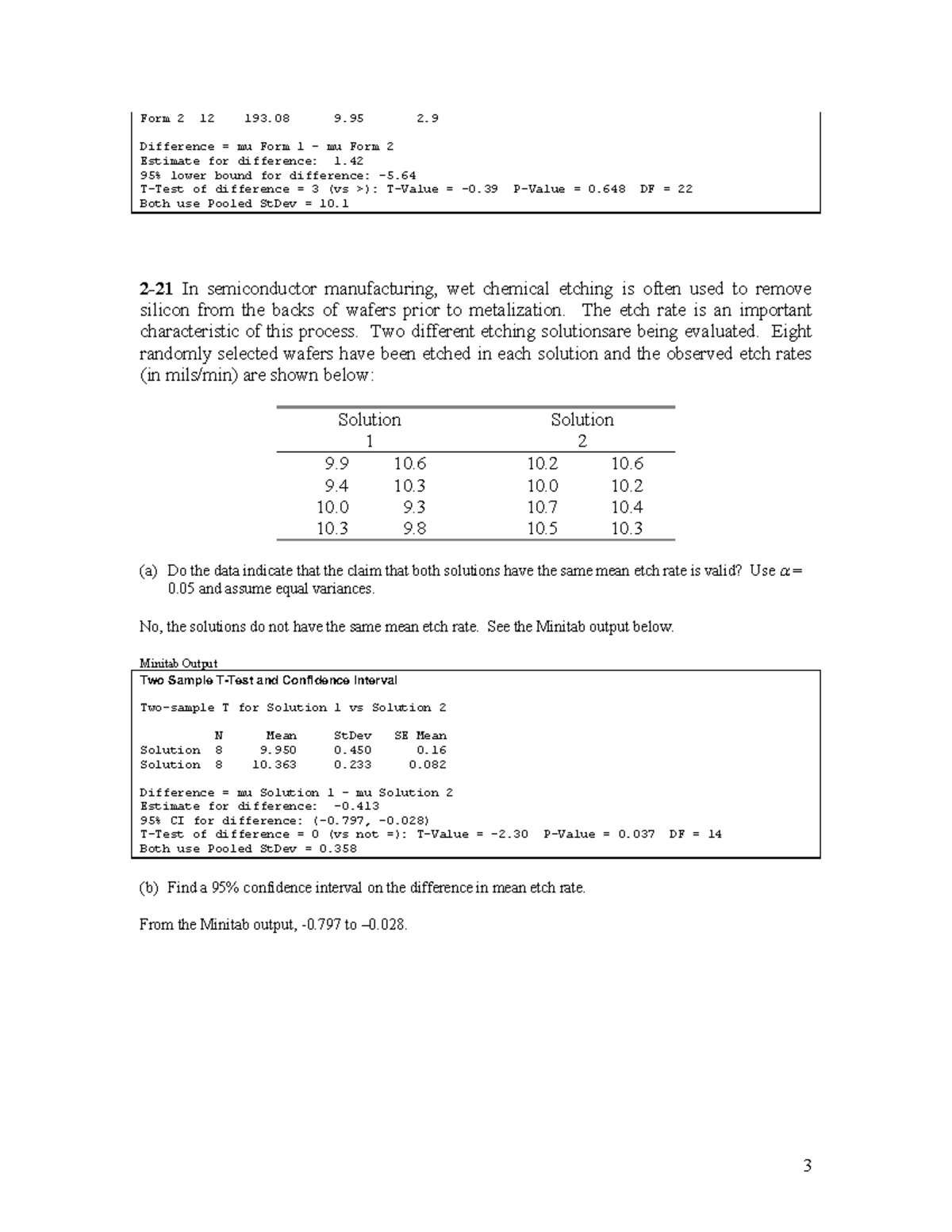 Static - 3 Form 2 12 193 9 2. Difference = mu Form 1 - mu Form 2 ...