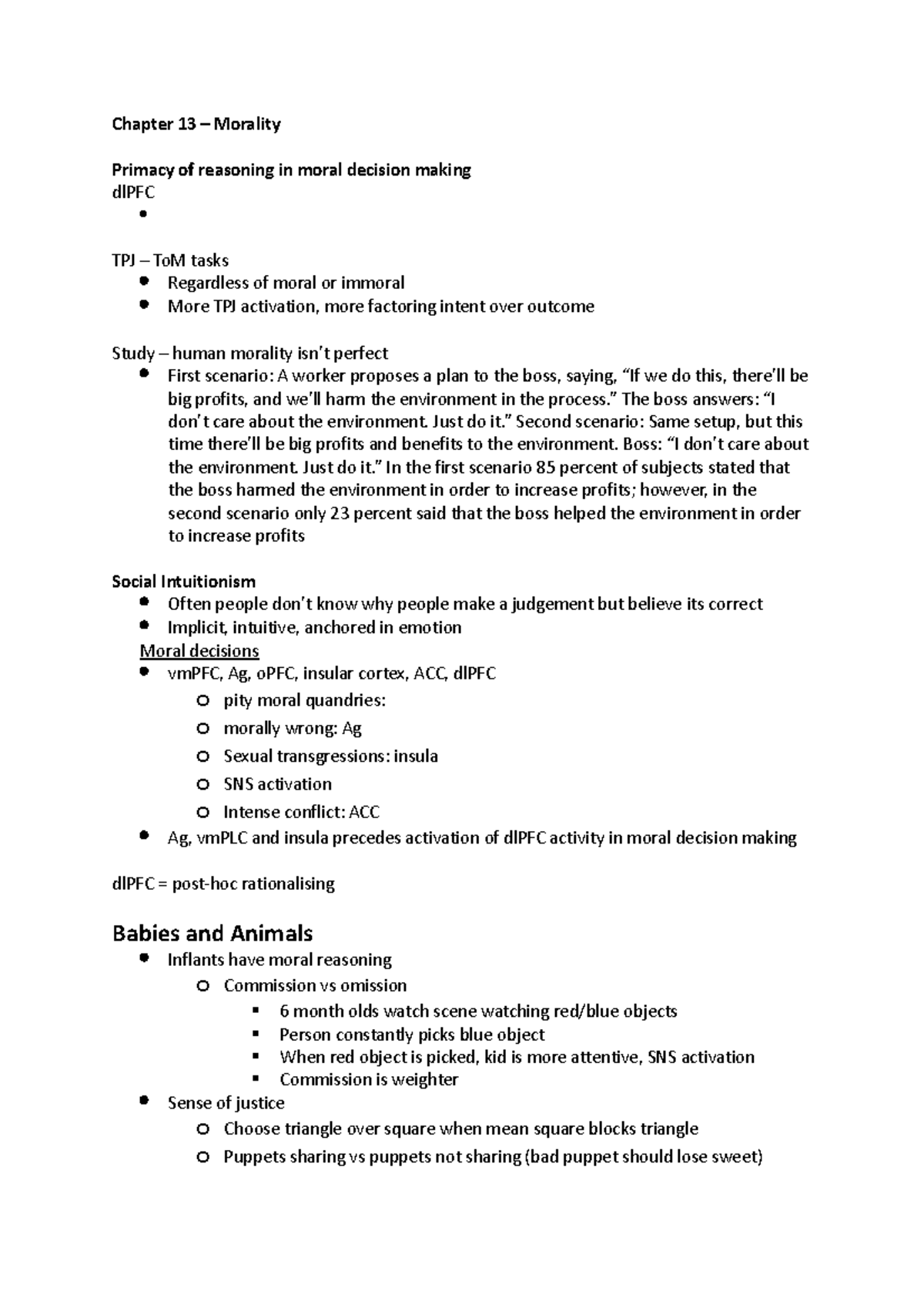 Chapter 13 - Morality - Behave - Chapter 13 – Morality Primacy of ...