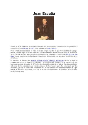 Juan Escutia Biografia de vida aaaaa - Juan Escutia Según su fe de ...