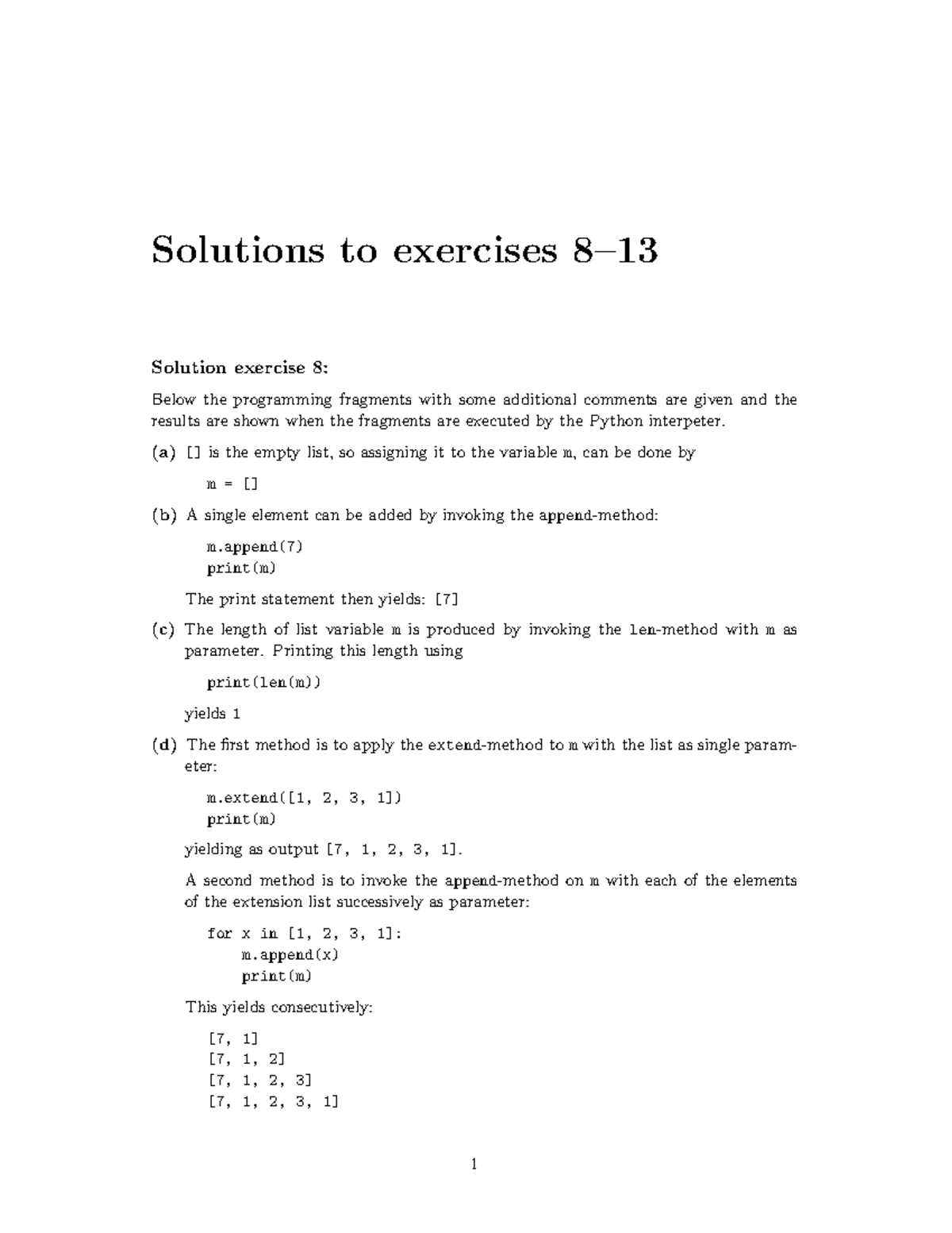 Answers chap3 - antwoorden - Solutions to exercises 8– Solution ...