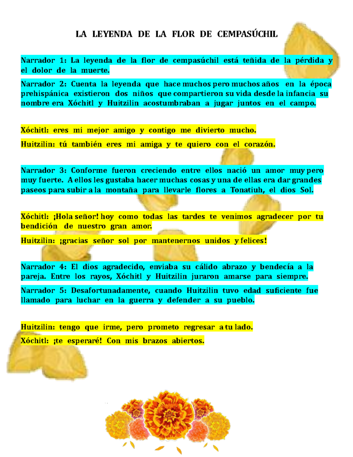 LA Leyenda DE LA FLOR DE Cempasúchil - LA LEYENDA DE LA FLOR DE ...