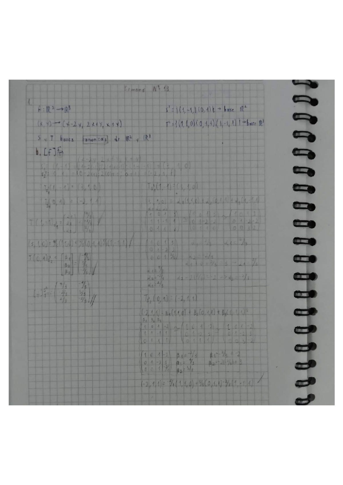 Ejercicios de valores y vectores propios - Samand N° 13 1. A:1R2- LR3 ...