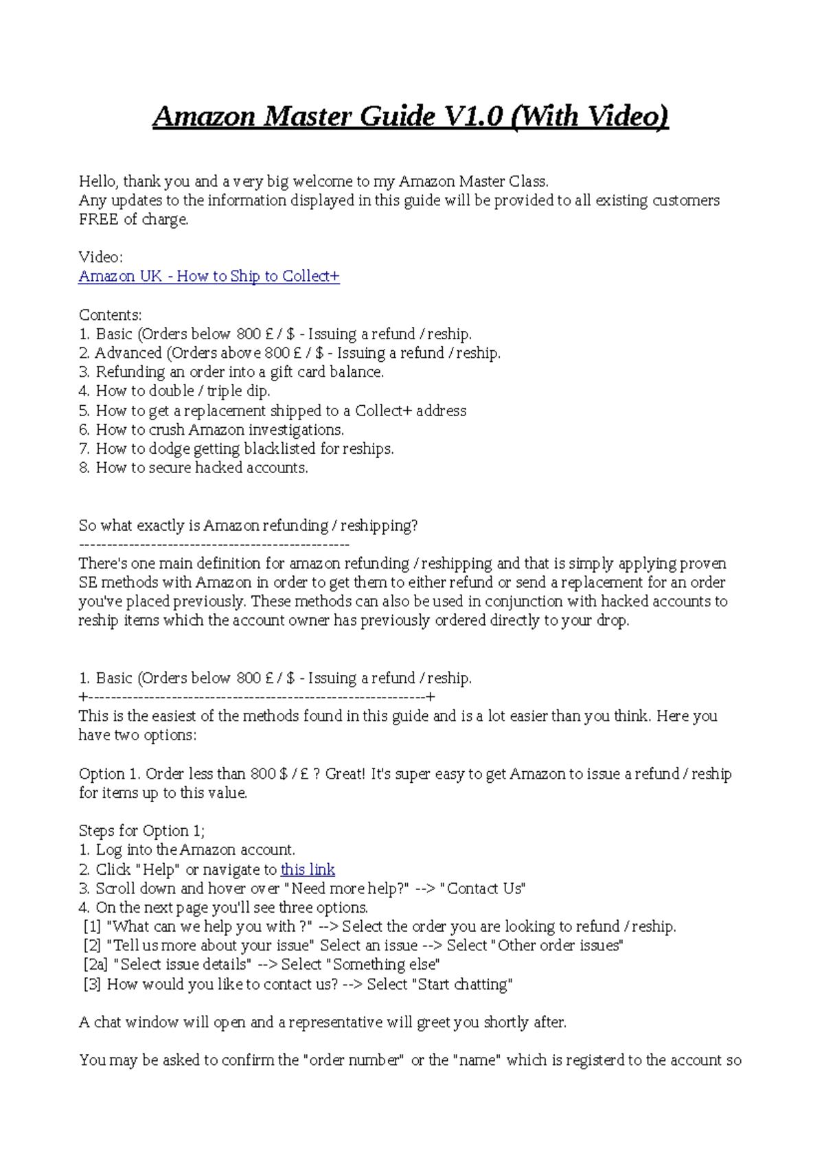 Amazon Master Guide V1 0 With Video - Amazon Master Guide V1 (With ...