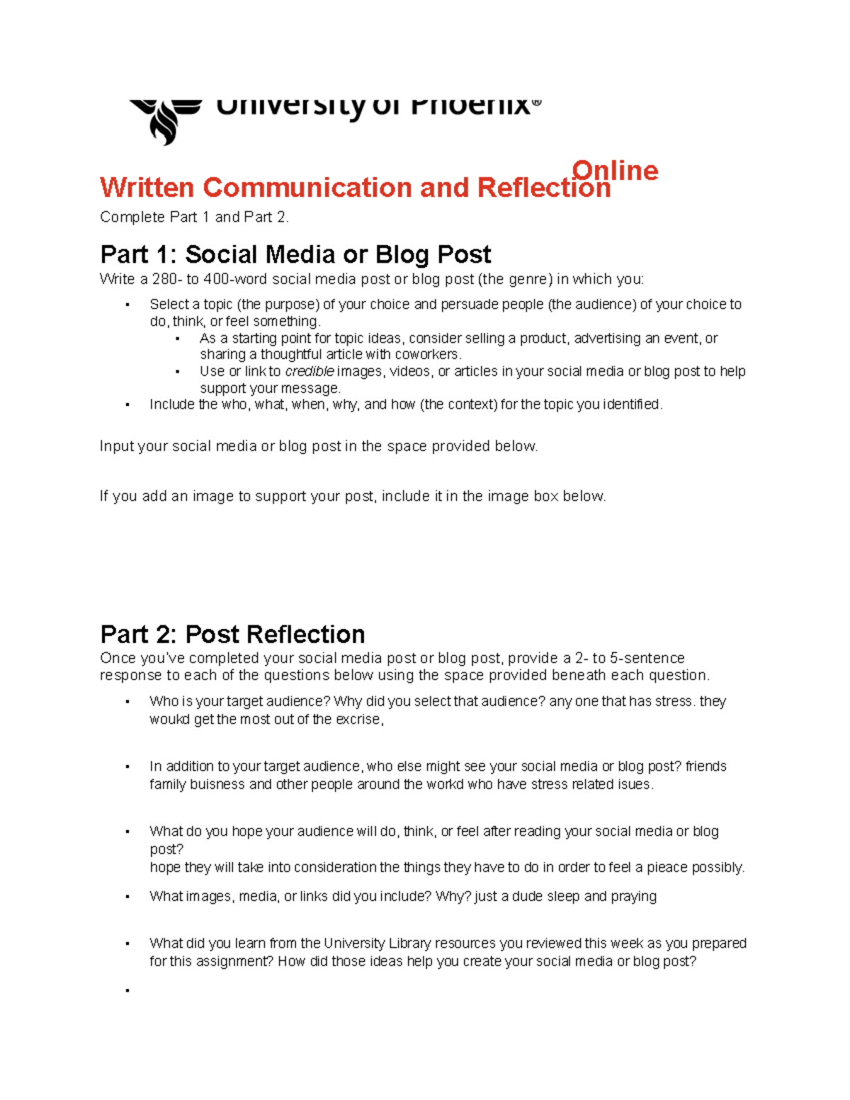 Eng110 v3 wk3 online written communication and reflection finish ...