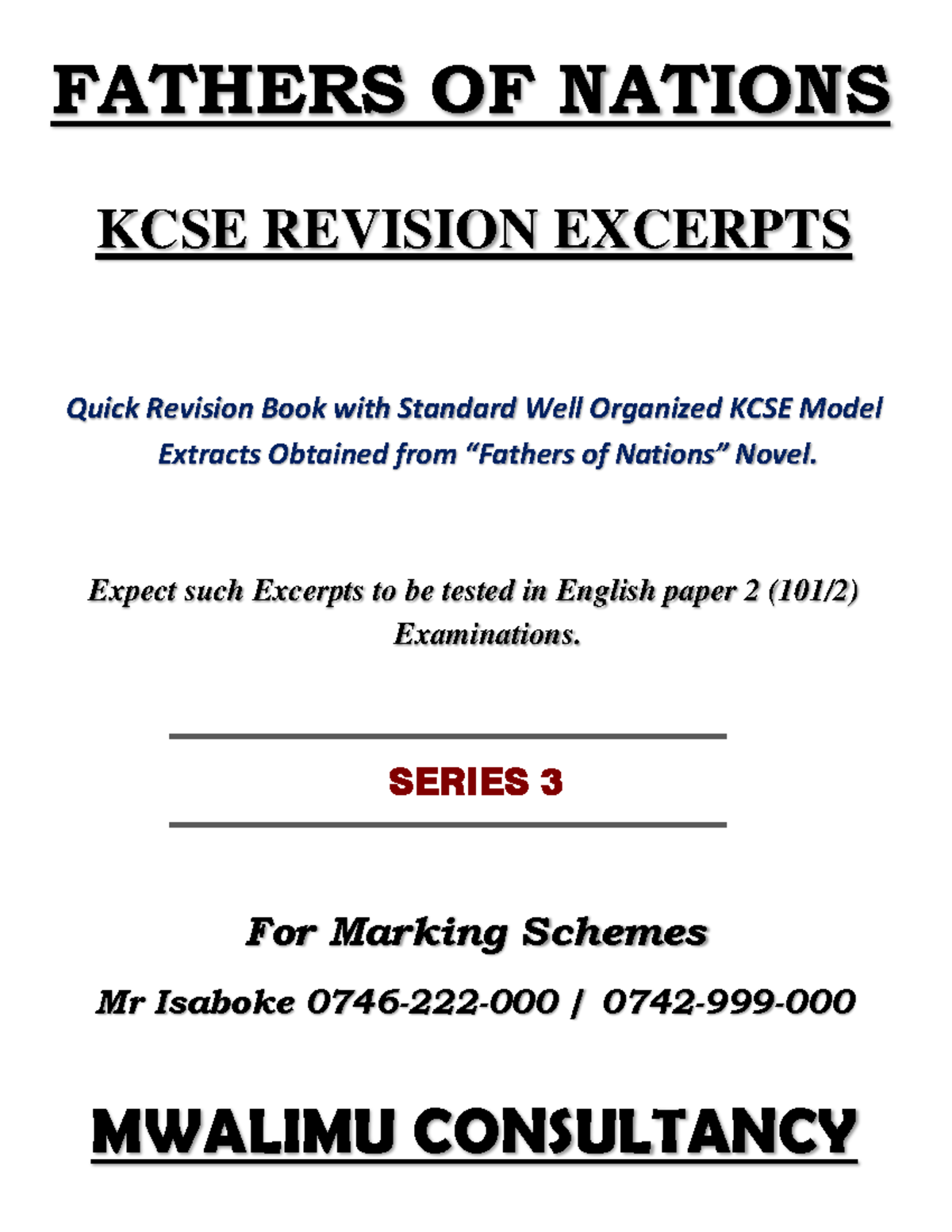 644882391 Fathers of Nations Excerpts s3 - FATHERS OF NATIONS KCSE REVISION EXCERPTS Quick ...