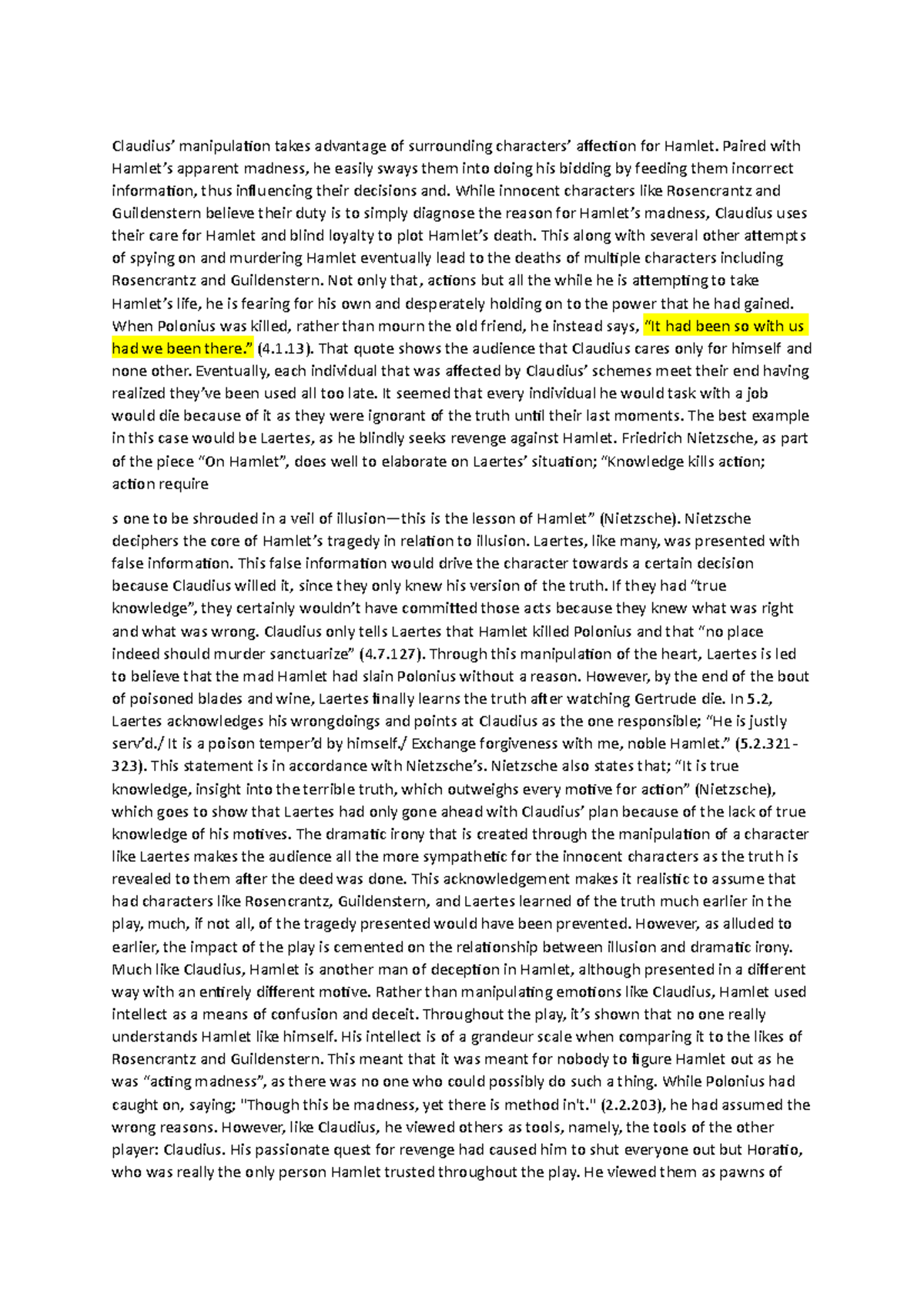 Claudius manupilation in Hamlet - Claudius’ manipulation takes ...