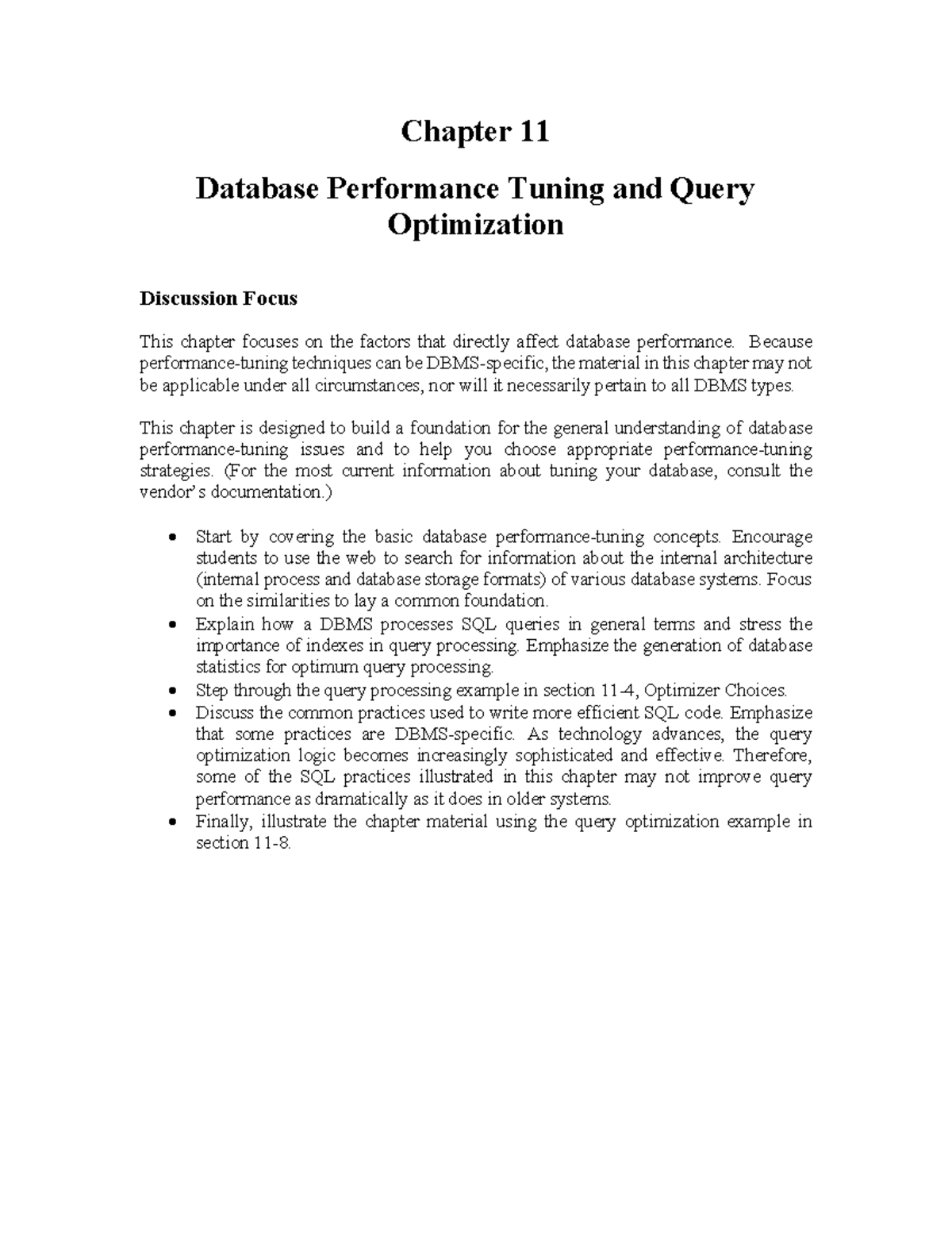 Ch11Ans.pdf cmpg321 - CHAPTER 11 - Chapter 11 Database Performance Tuning and Query Optimization ...