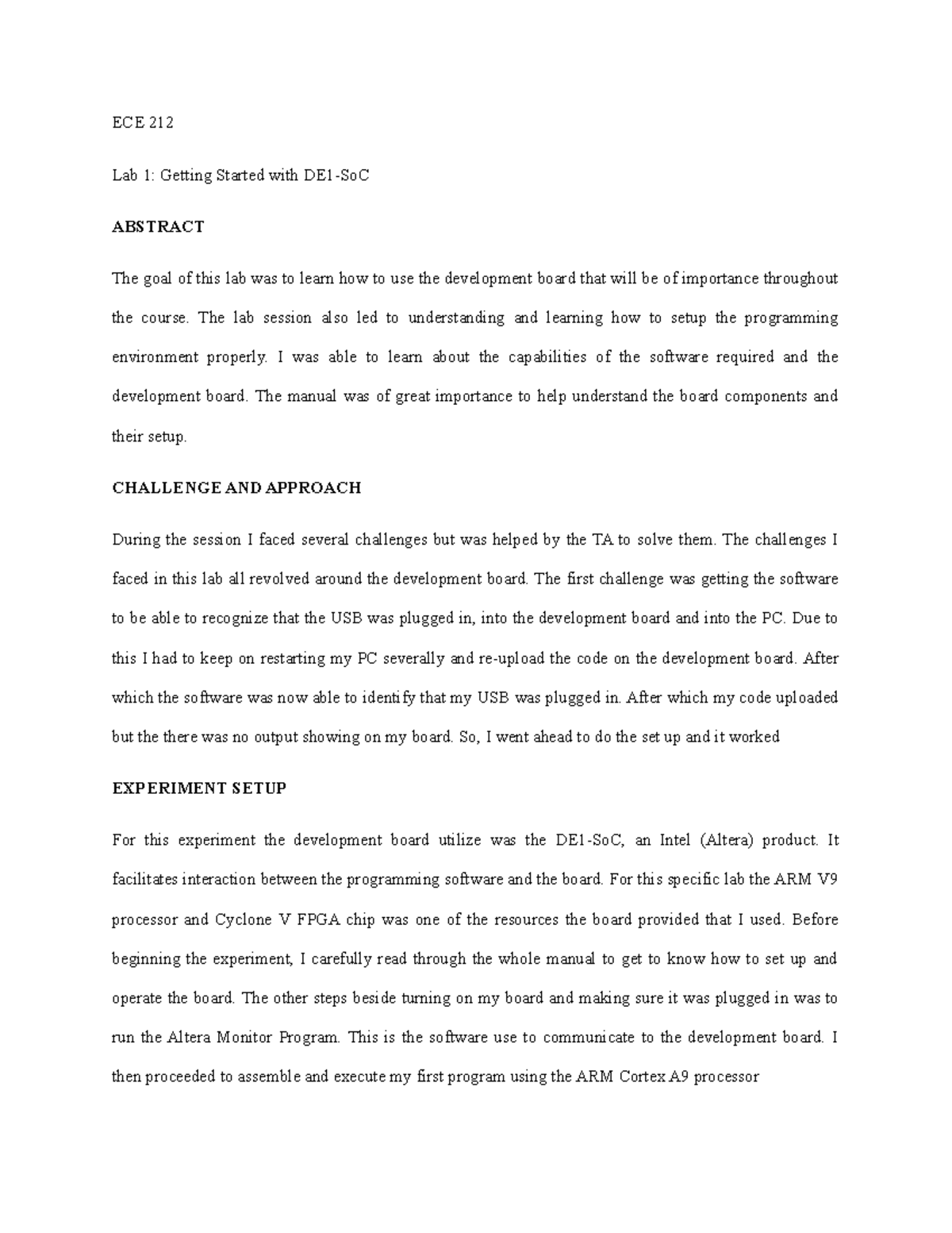 coa lab report -microprocessors - ANALYTICAL CHEM - Studocu
