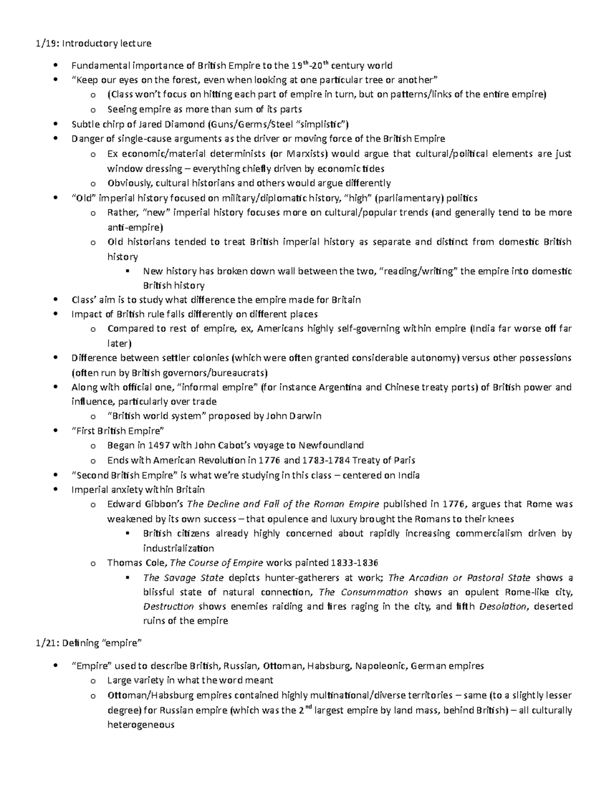 Britain Notes - Introductory lecture Fundamental importance of British ...
