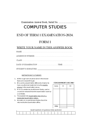 Form 2 exam 2024 - NG’ETMOI GIRLS’ HIGH SCHOOL COMPUTER STUDIES FORM 2 ...