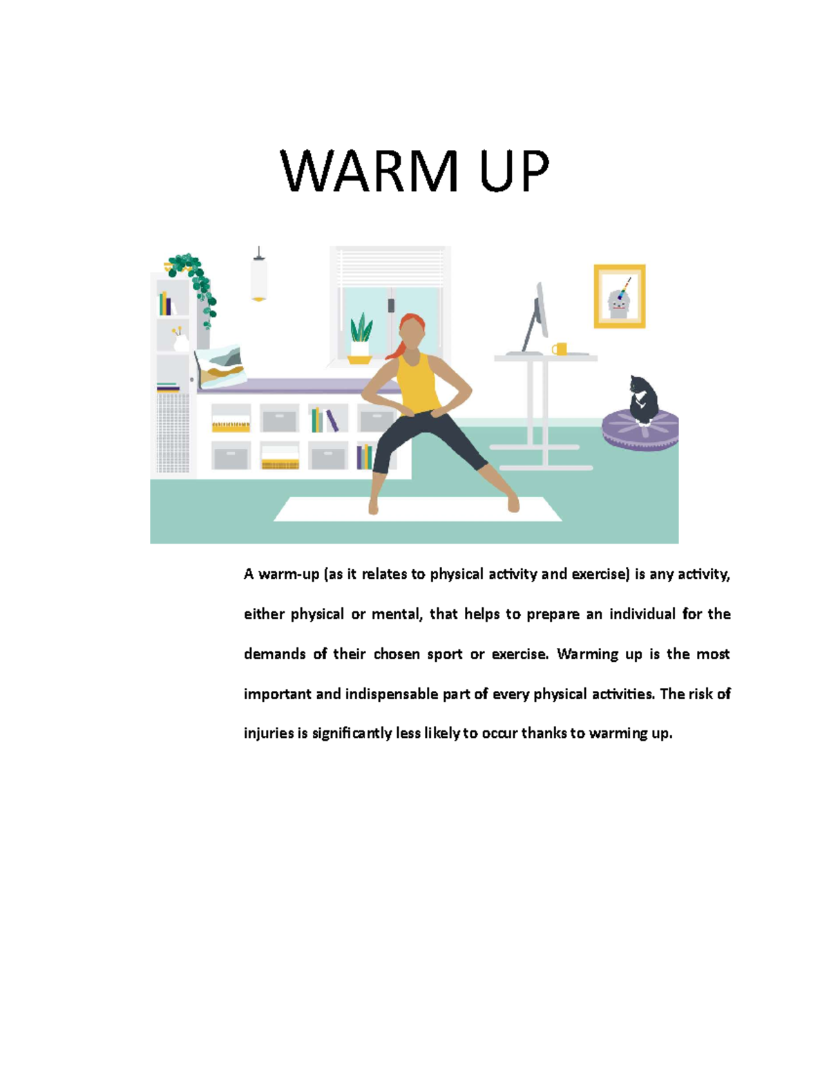 WARM UP - This is a compilation. - WARM UP A warm-up (as it relates to ...