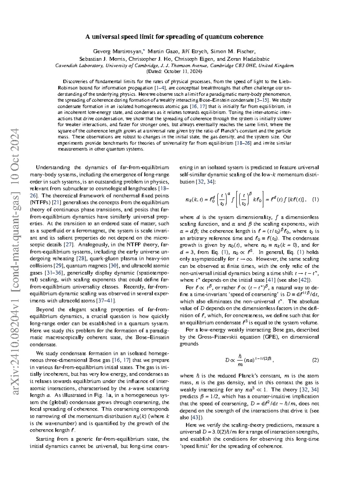 Universal speed limit for spreading of quantum coherence - Fischer ...