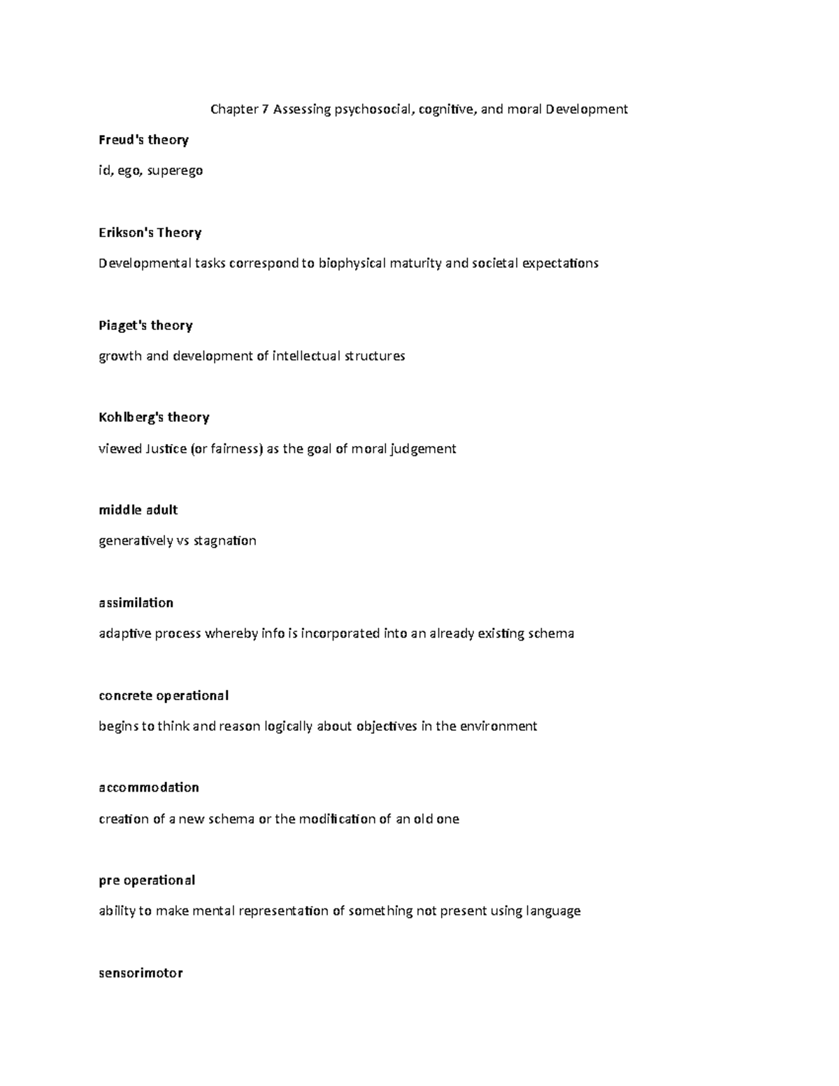 Chapter 7 Assessing psychosocial, cognitive, and moral Development ...