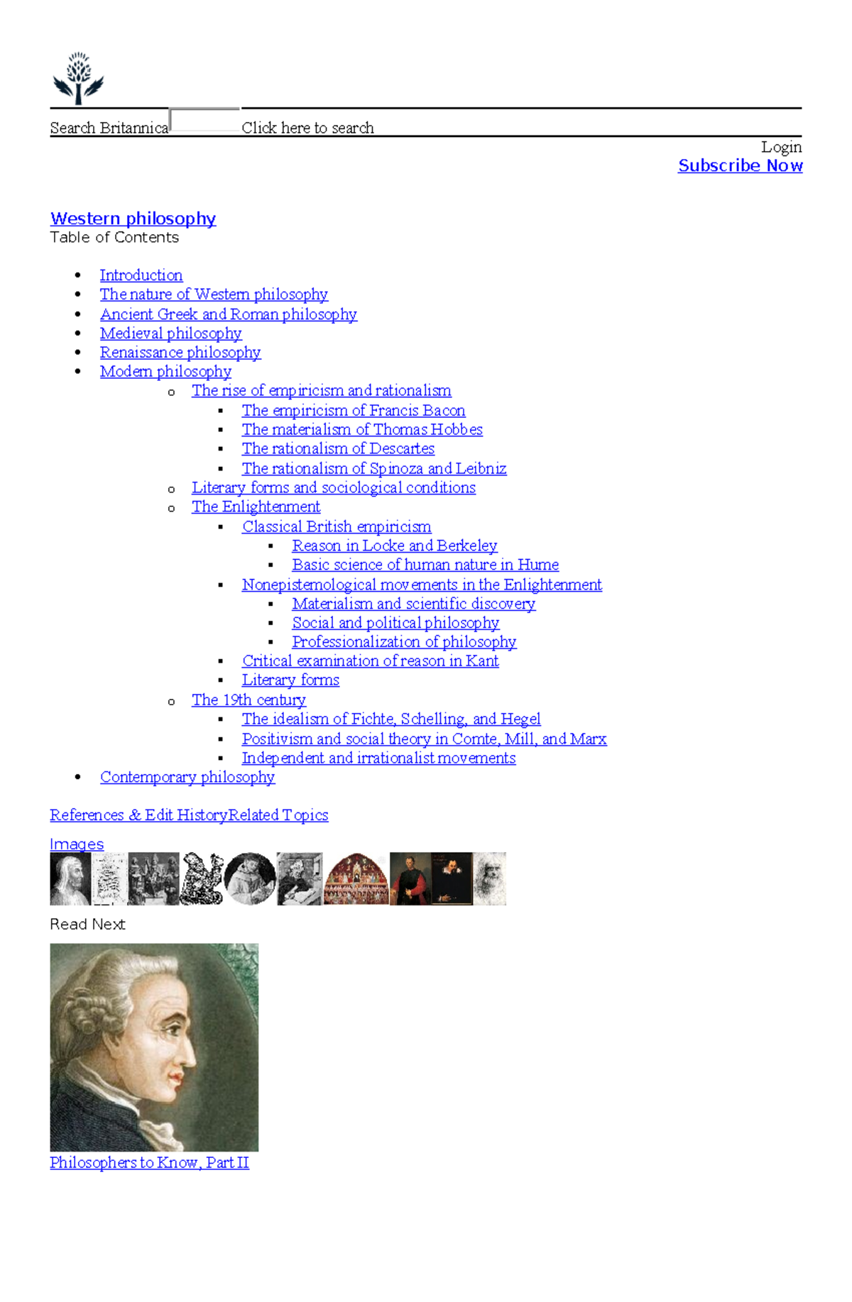 History of Western Philo 2 - Search Britannica Click here to search ...