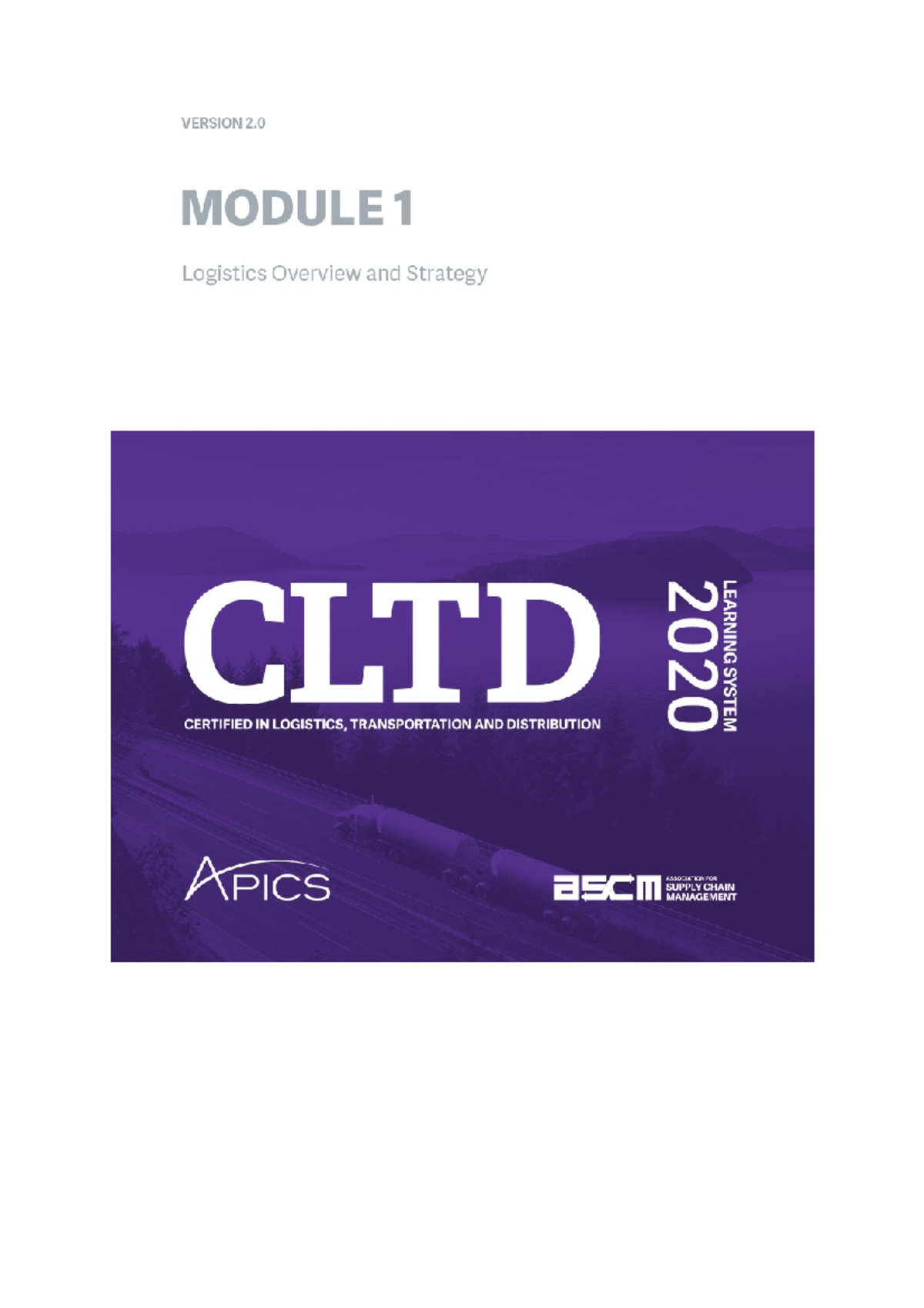 CLTD2020 V2 M1 - transportation - APICS CLTD Learning System Logistics ...
