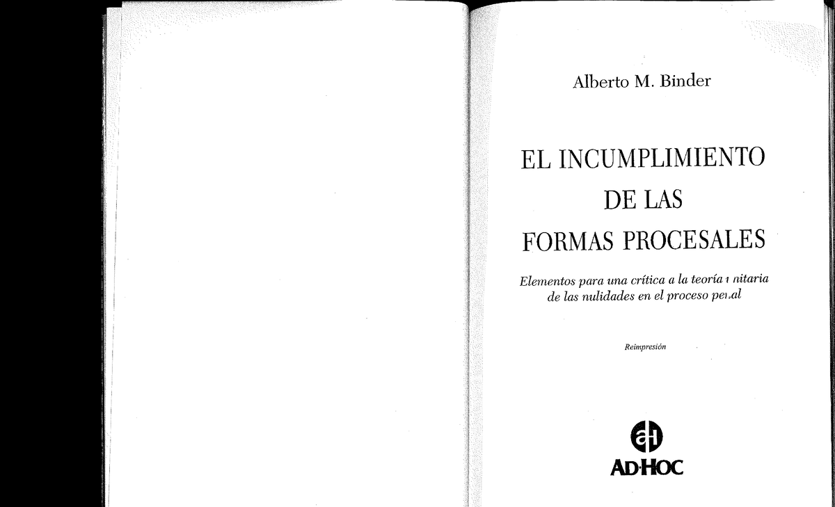 Binder- El incumplimiento de las formas procesales - Elementos de ...