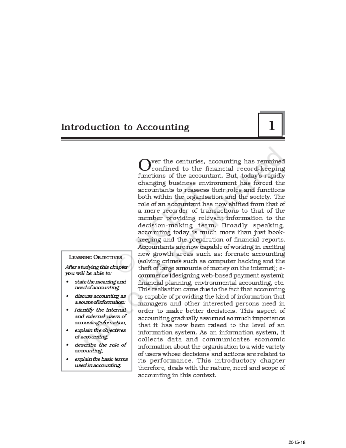 Accounting Course 101 - LEARNING OBJECTIVES After studying this chapter ...