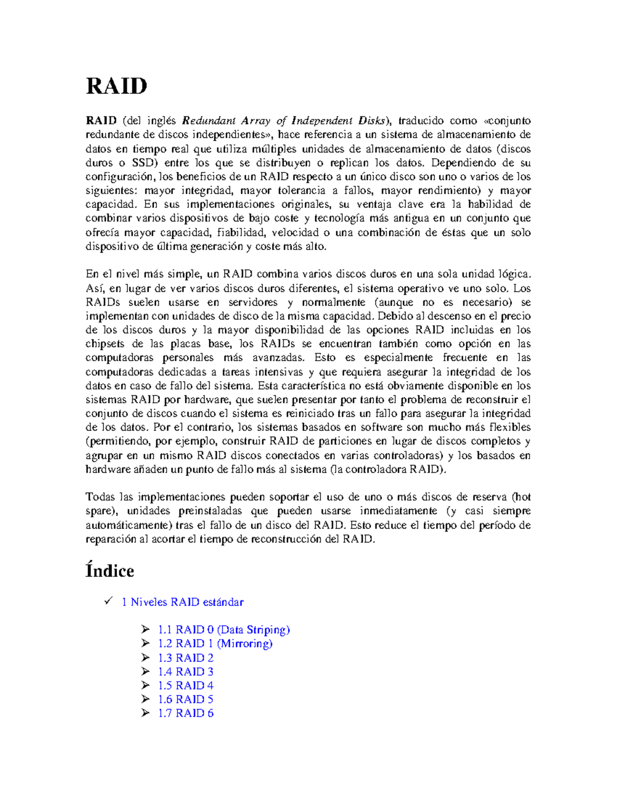 RAID - Warning: TT: undefined function: 32 RAID RAID (del inglés ...