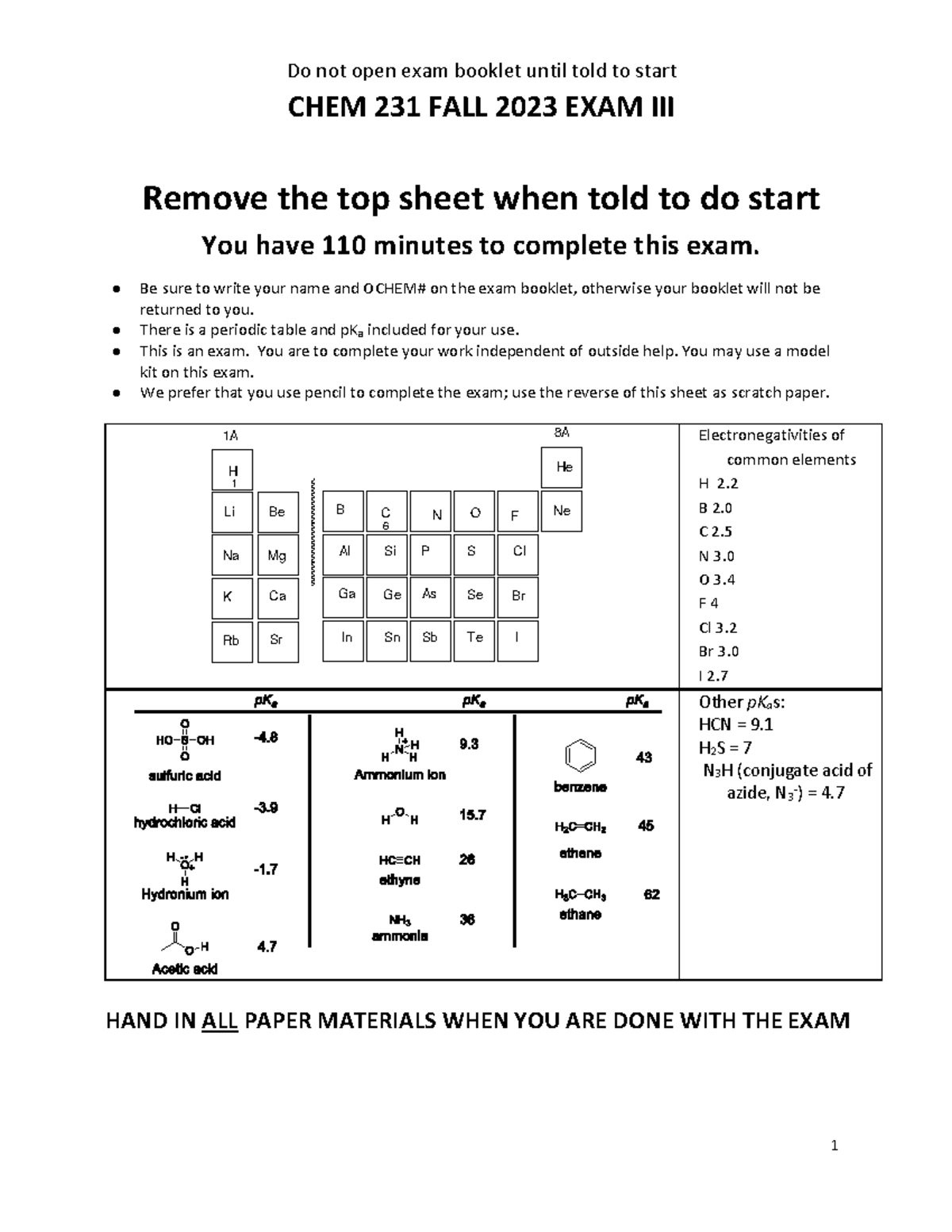 Exam 4 Sample blank - Do not open exam booklet until told to start CHEM ...