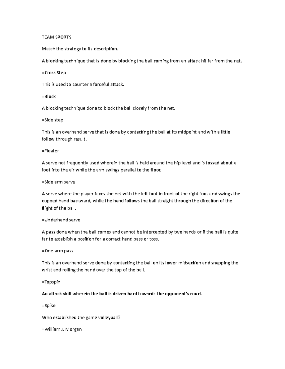 Pdfcoffee Good TEAM SPORTS Match The Strategy To Its Description A pdfcoffee-good-team-sports-match-the-strategy-to-its-description-a