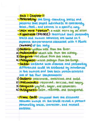 Personal Stability and Change Paper Notes - Personal Stability and ...