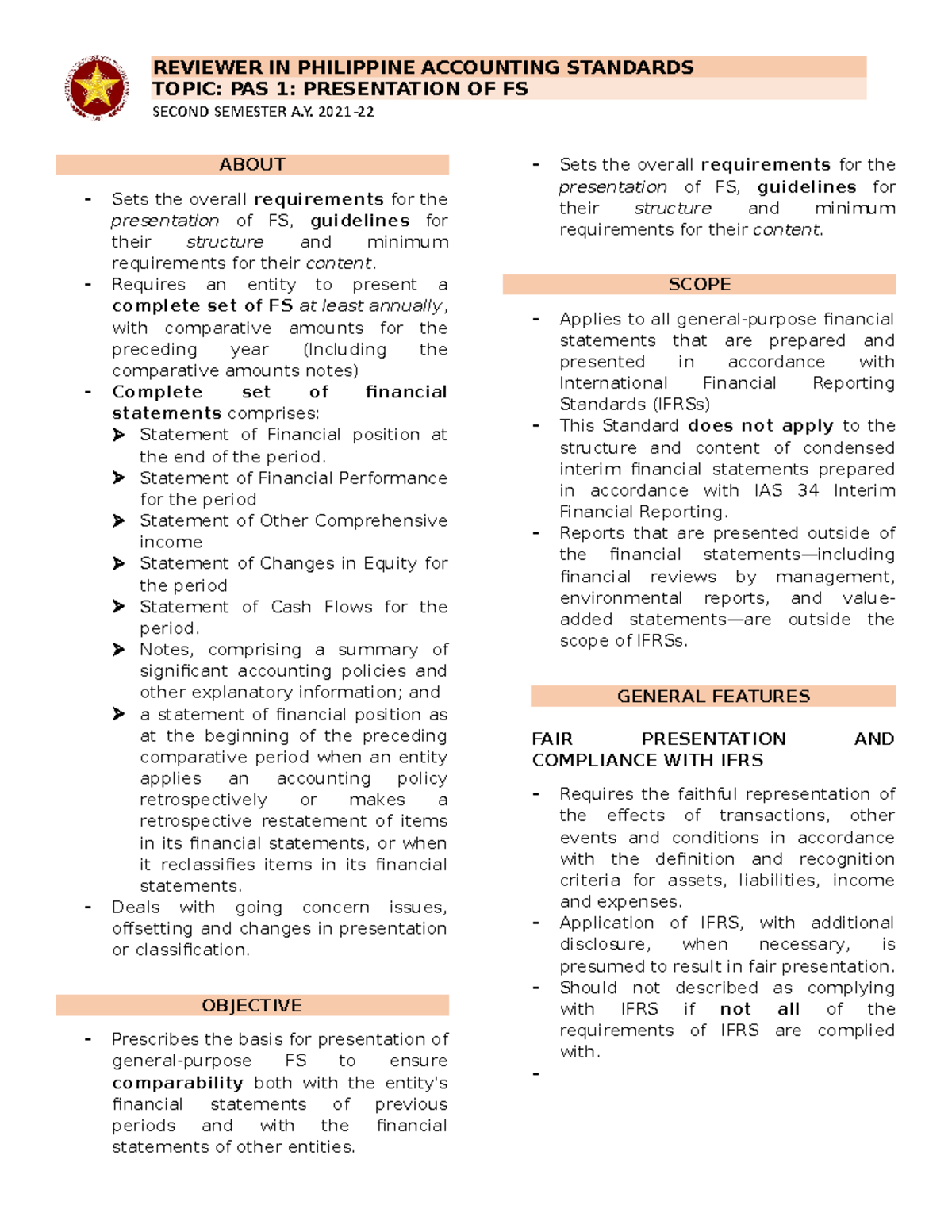 PAS1- financial statements - REVIEWER IN PHILIPPINE ACCOUNTING ...