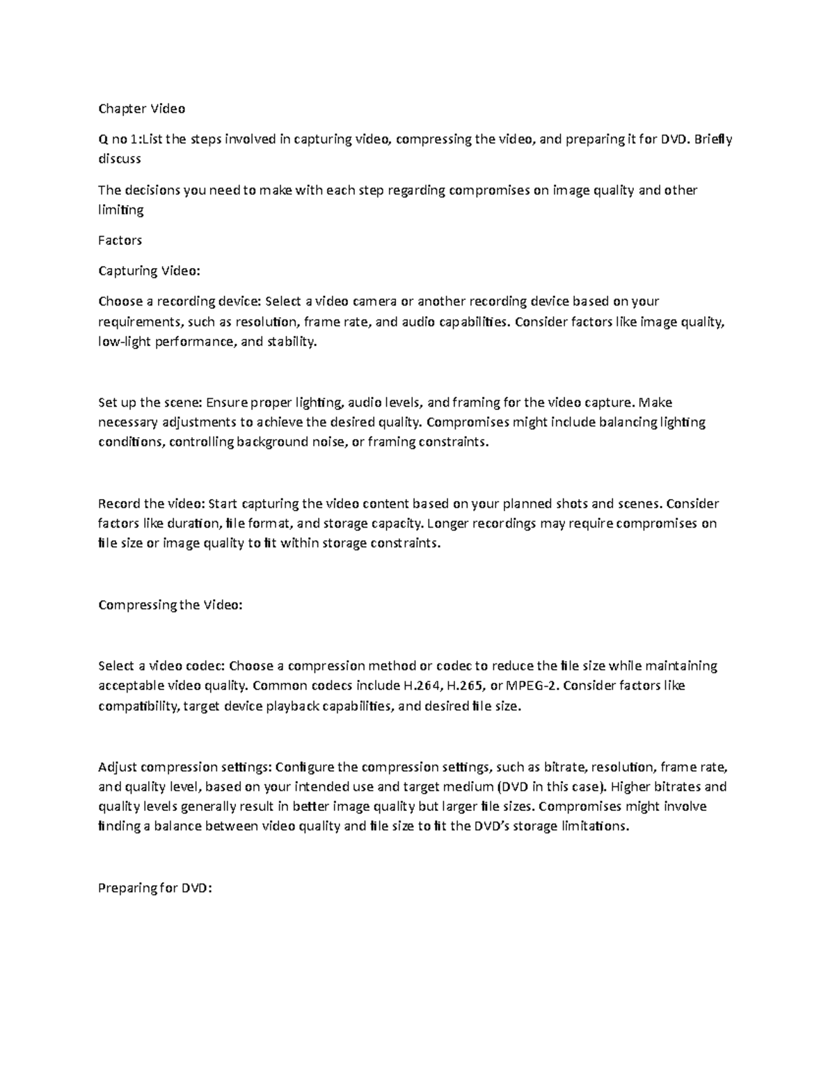 Video and making multimedia long question - Chapter Video Q no 1:List ...