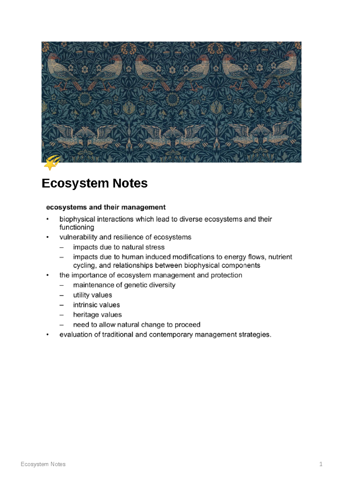 Ecosystem Notes - 🌠 Ecosystem Notes 🎋Essay Plans E.A Biophysical ...