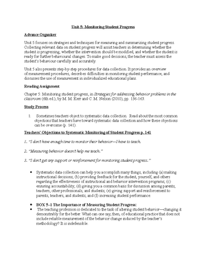 Unit 4 - EDPY 471 – Managing Behaviour Problems in the Classroom ...