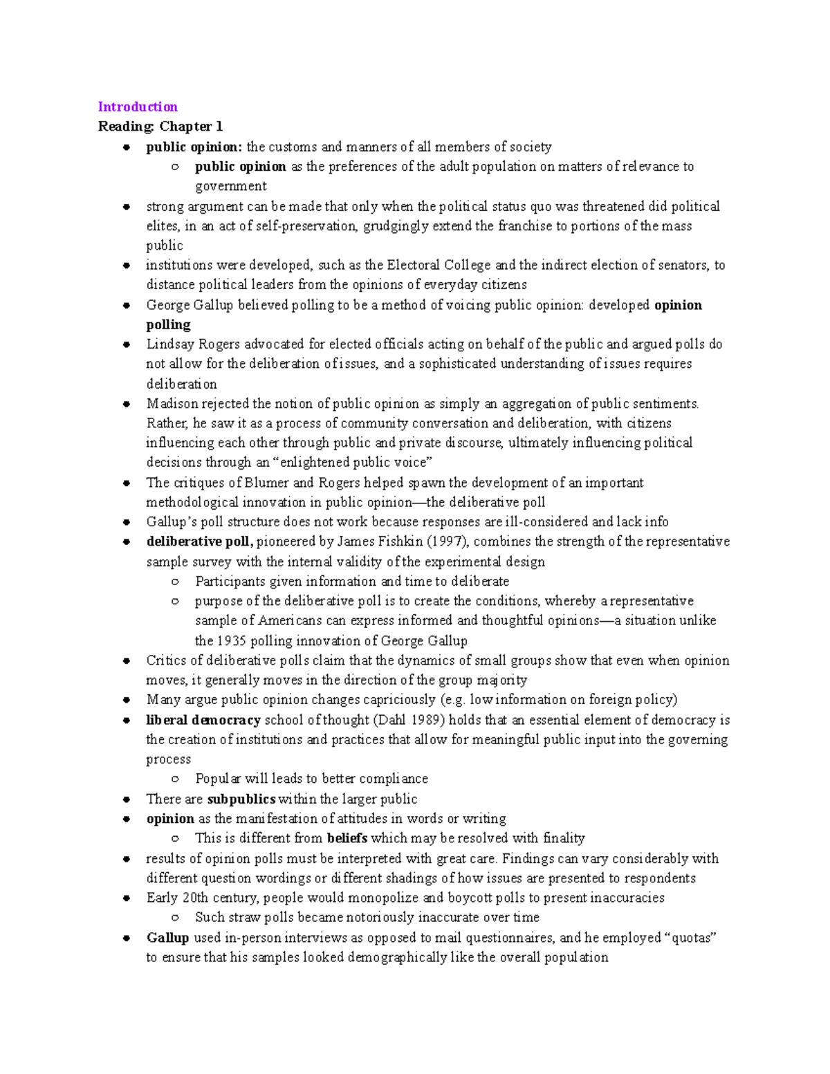 Voting and American Politics - Introduction Reading: Chapter 1 public ...