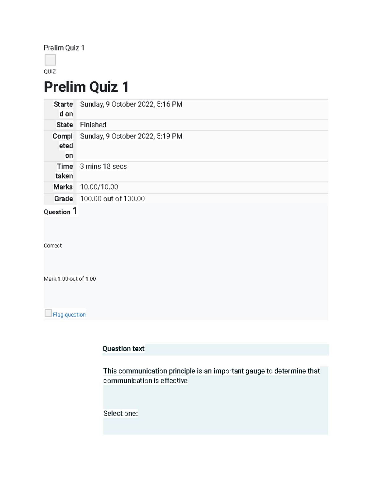 UGRD-GE6106-Prelim Quiz 1 - Prelim Quiz 1 QUIZ Prelim Quiz 1 Started on ...