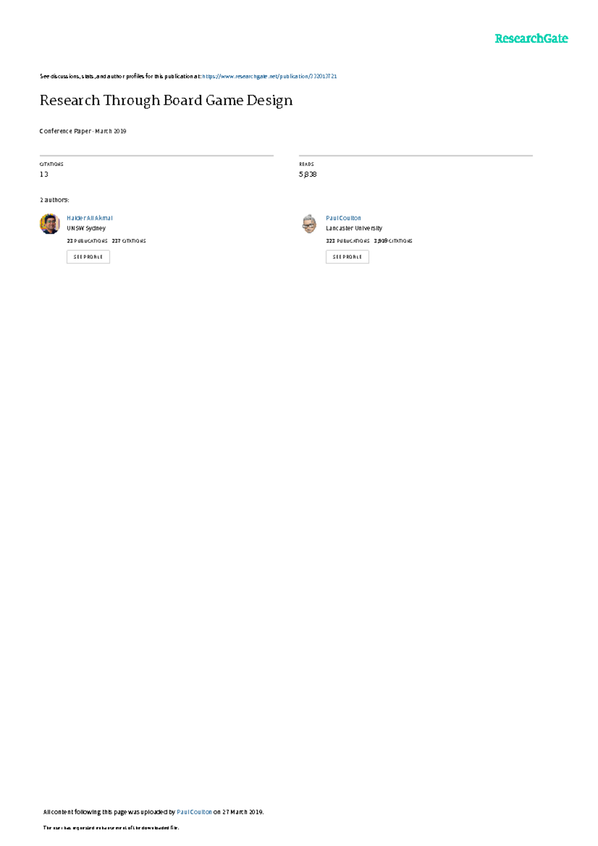 Research Through Board Game Design - See discussions, stats, and author ...