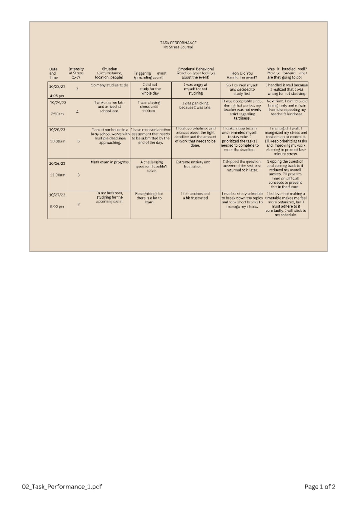 02 Task Performance 1.pdf - Bachelor of Science in Information ...