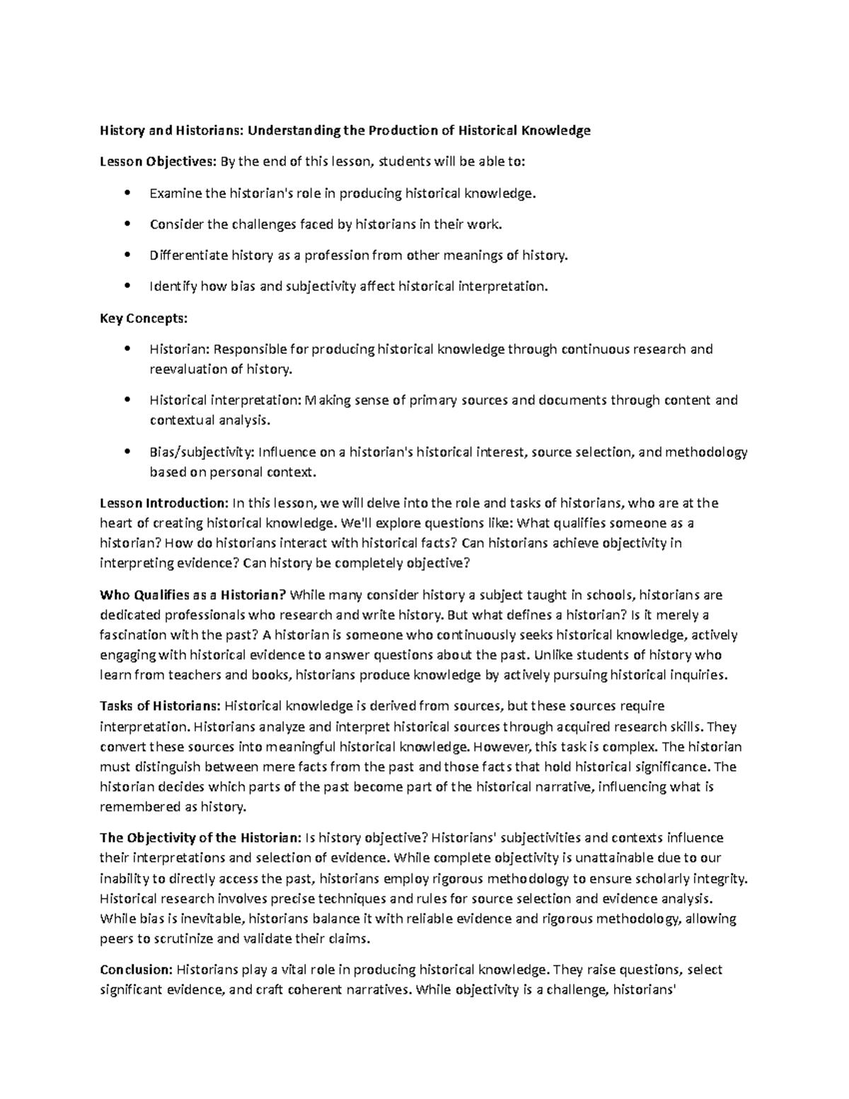 HA History and Historians - History and Historians: Understanding the ...