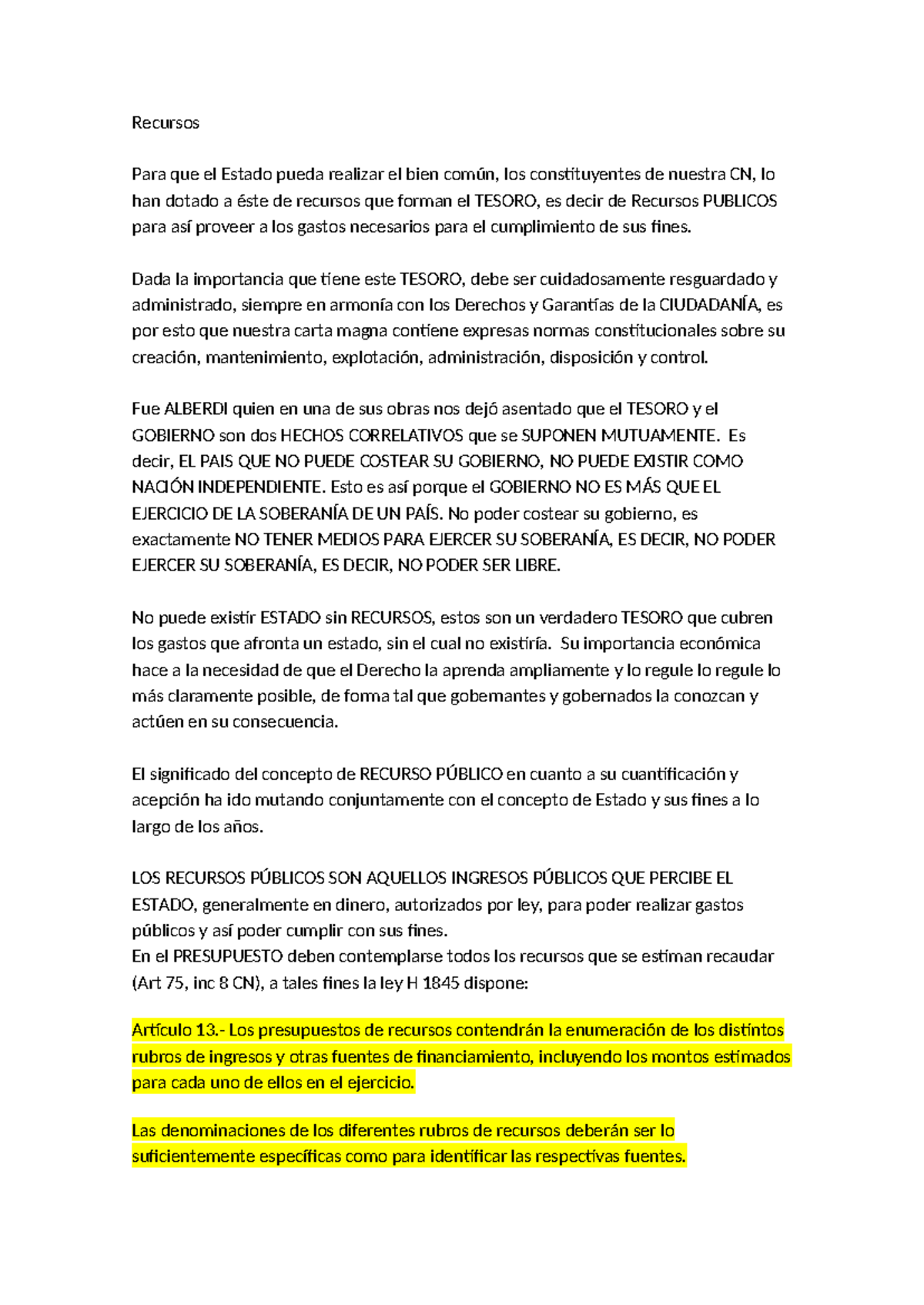 Recursos de la Administración - Recursos Para que el Estado pueda ...
